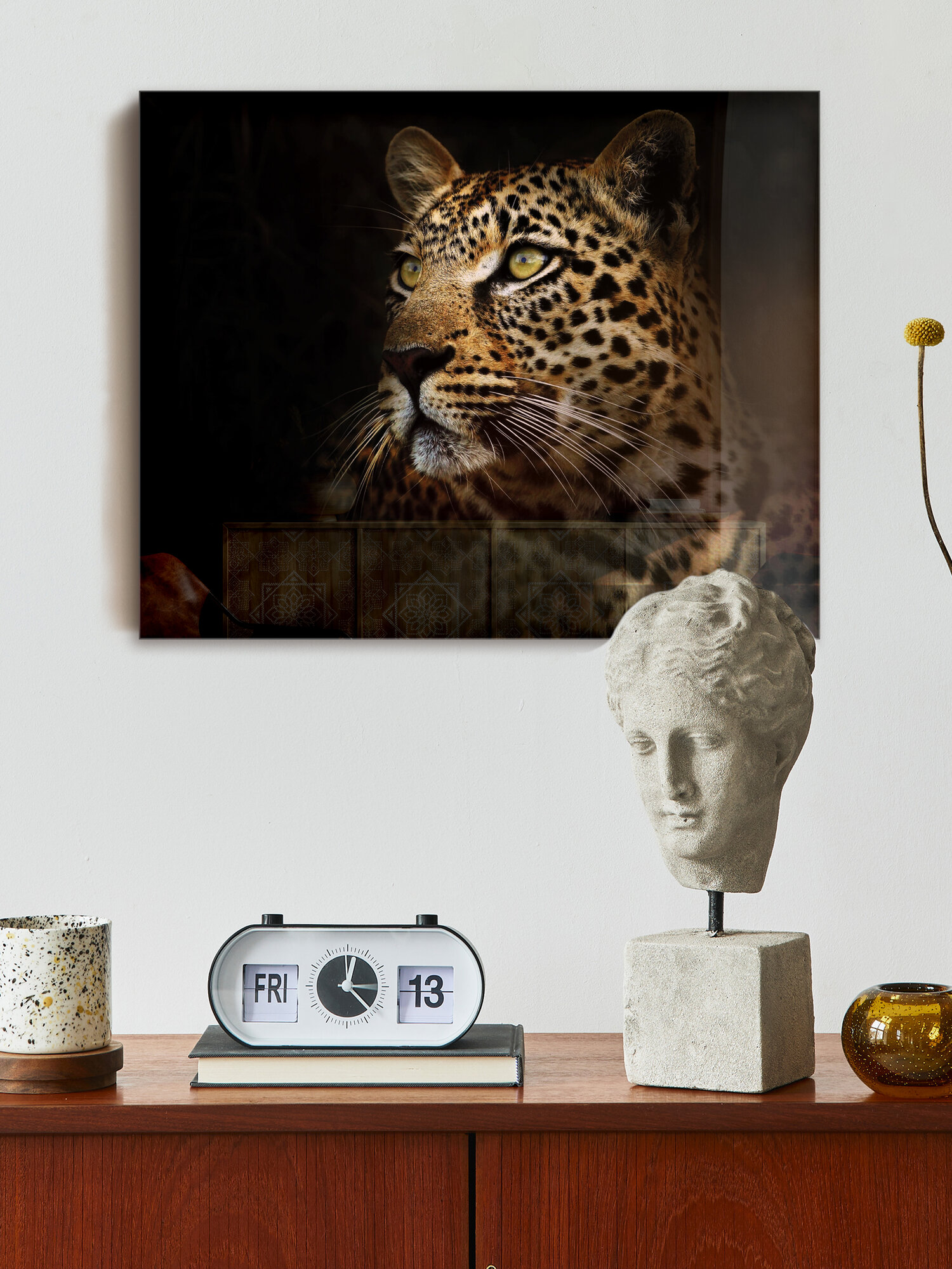 Картина Postermarket "Леопард" на стекле, цифровая печать, 40x50 см,