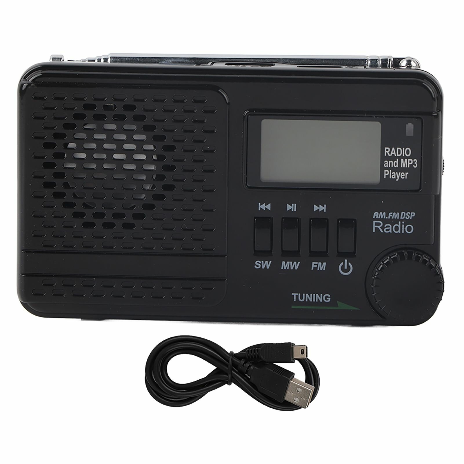 Портативный многофункциональный MP3-плеер с USB/TF входом и встроенным динамиком и радиоприемником FM/MW