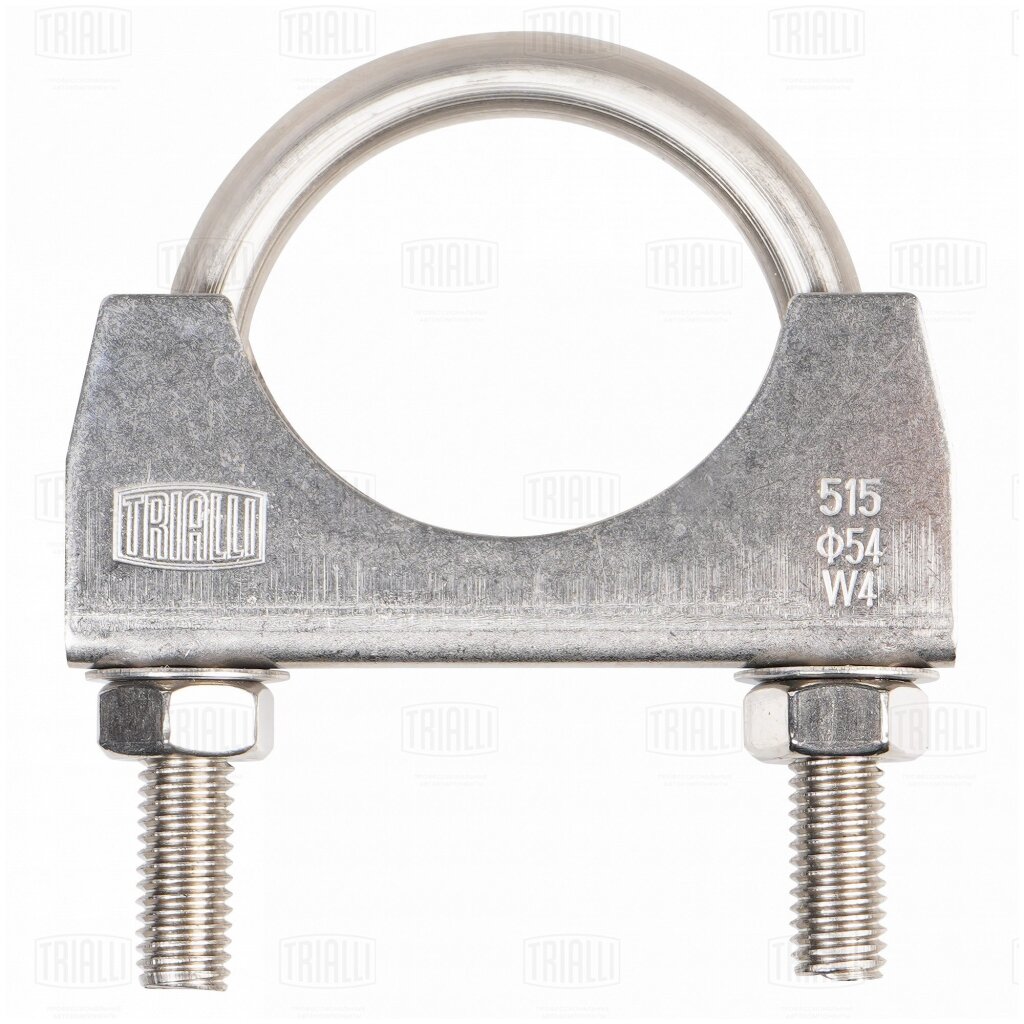 Хомут глушителя U-образный D=54 мм (стремянка) нержавеющая сталь 304 SS TRIALLI UC 54 SS