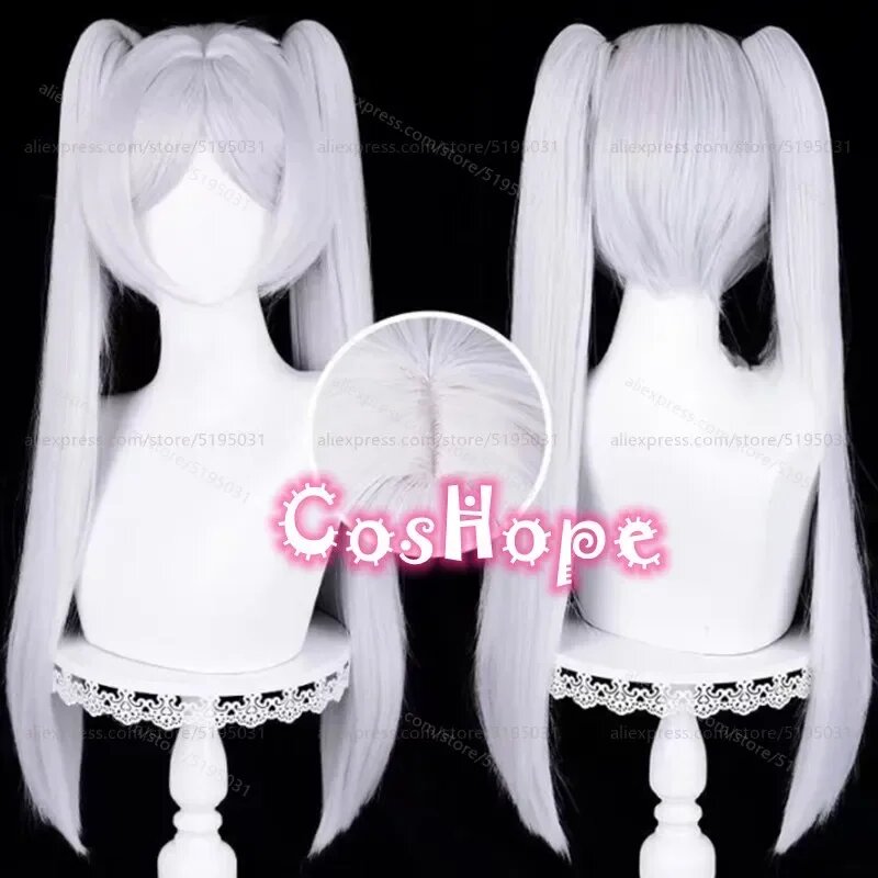 CosHope серебряный белый парик для косплея Frieren с двойными хвостиками Wig A Only
