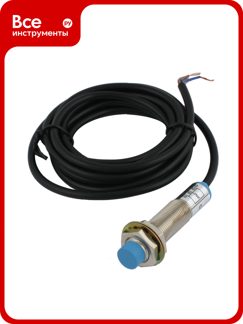 Индуктивный неэкранированный датчик INNOCONT, M12x1, L=61 мм, зона срабатывания 4 мм, -25 +60 С, 12…24 VDC, IP65