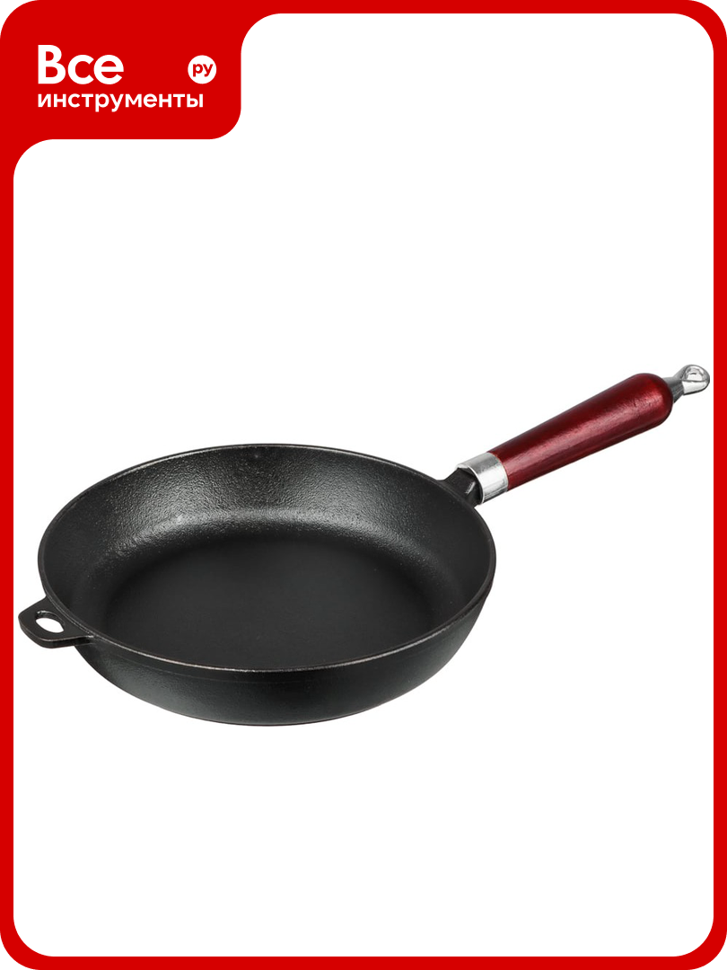 Сковорода VETTA чугун, d22x5 см, деревянная ручка 808-005