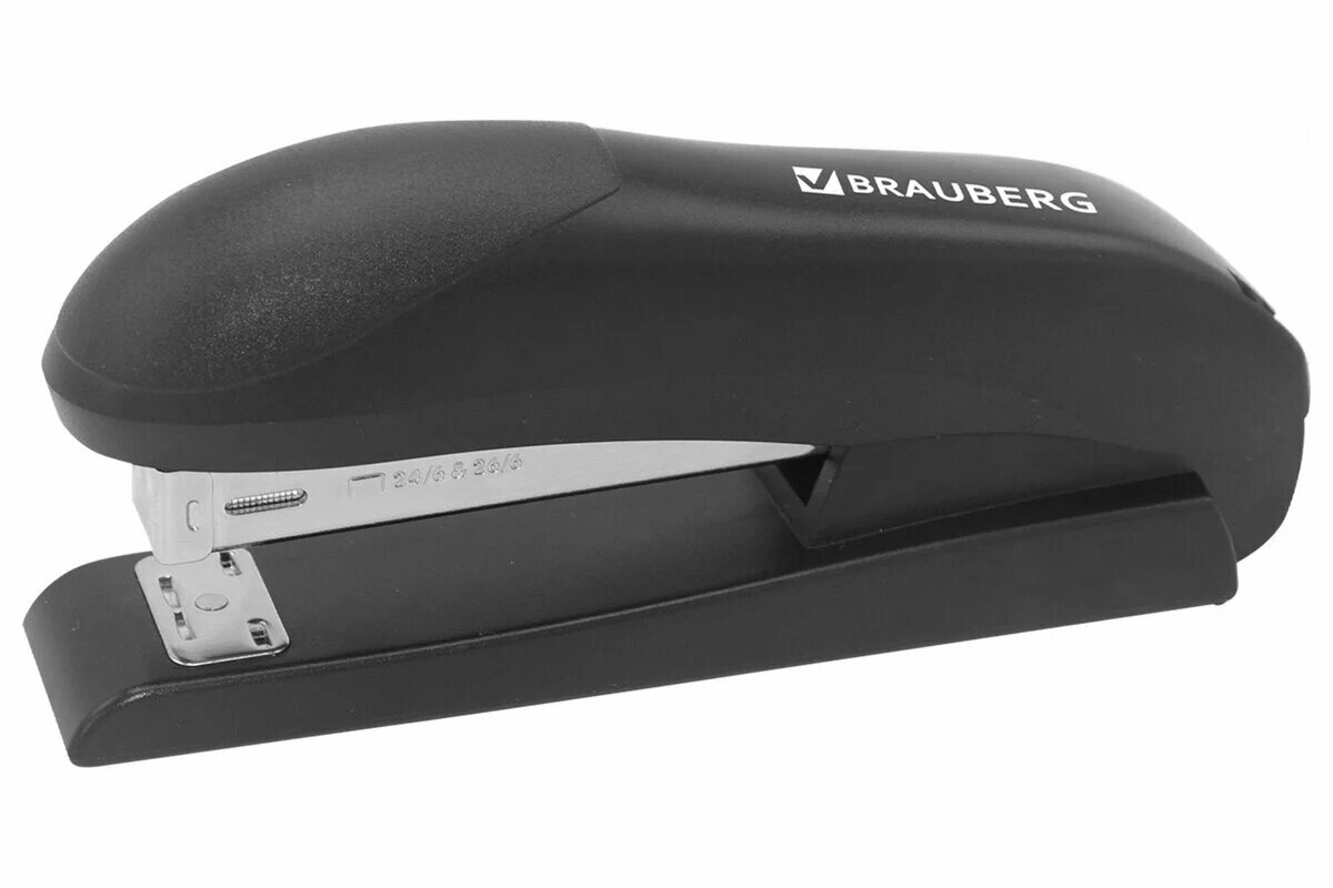 Степлер BRAUBERG UNIVERSAL+ №24/6 и №26/6 до 30 листов, полнозагрузочный, 150 скоб