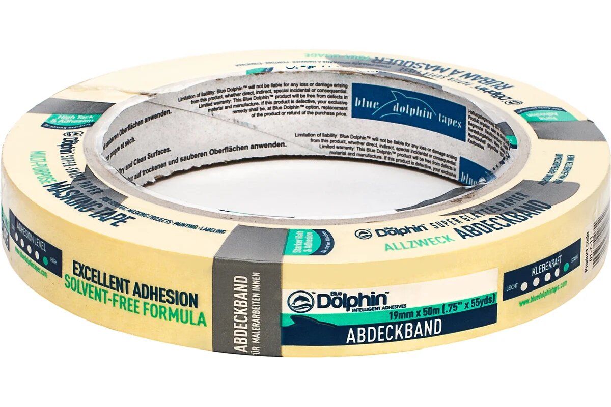 Blue Dolphin Малярная лента Masking Tape 19 мм x 50 м, ровный край 01-7-11 ST627