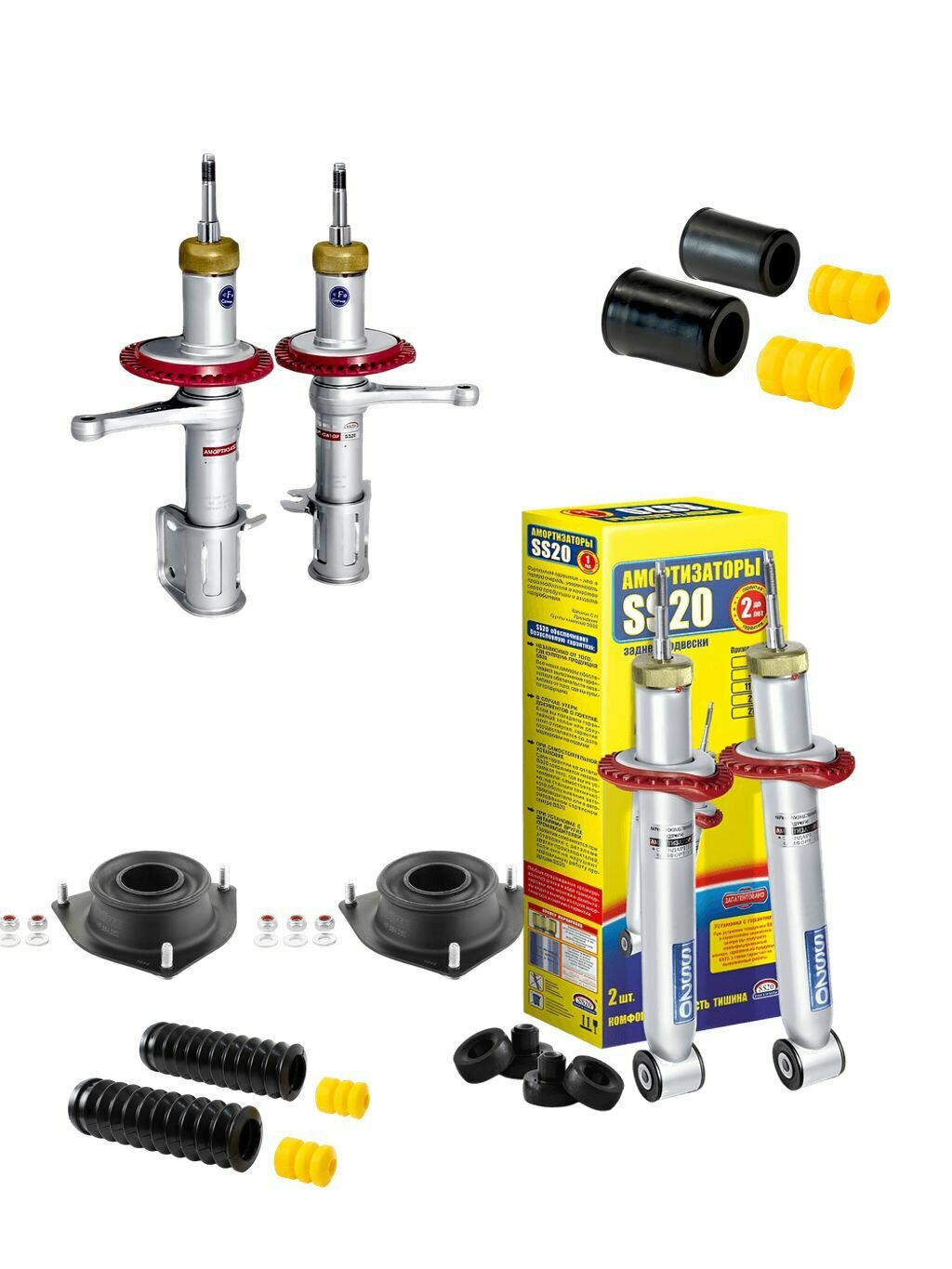 Без пружин комплект стоек ss20 ваз 2114 "шоссе"- Артикул: BEZ-6045-2114 - Производитель: Россия