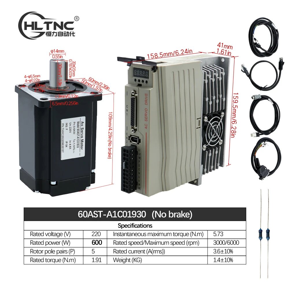 Лидер продаж серводвигатель 400 Вт 600 Вт 750 Вт 1000 Вт Серводвигатель 17 бит абсолютный кодировщик 543 в-нм озин для гравера с ЧПУ 220V, 600W