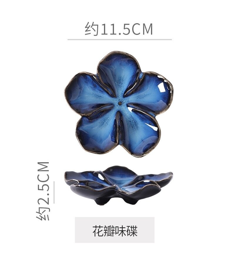 Керамическая разноцветная соусница в форме лепестка, обожженная в печи / Декоративные тарелки