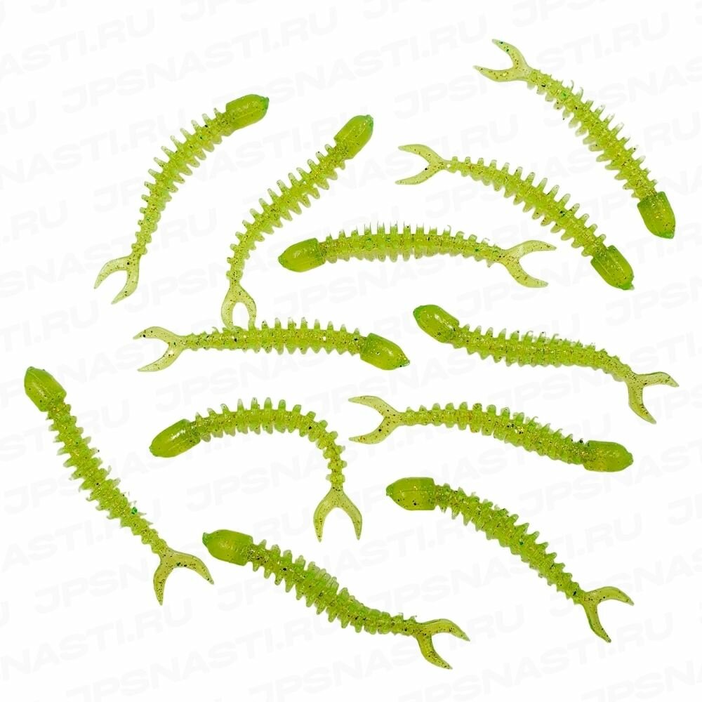 Силиконовые приманки Eleven Lures Dzen 2.2, 12 шт, #Yoda Slime