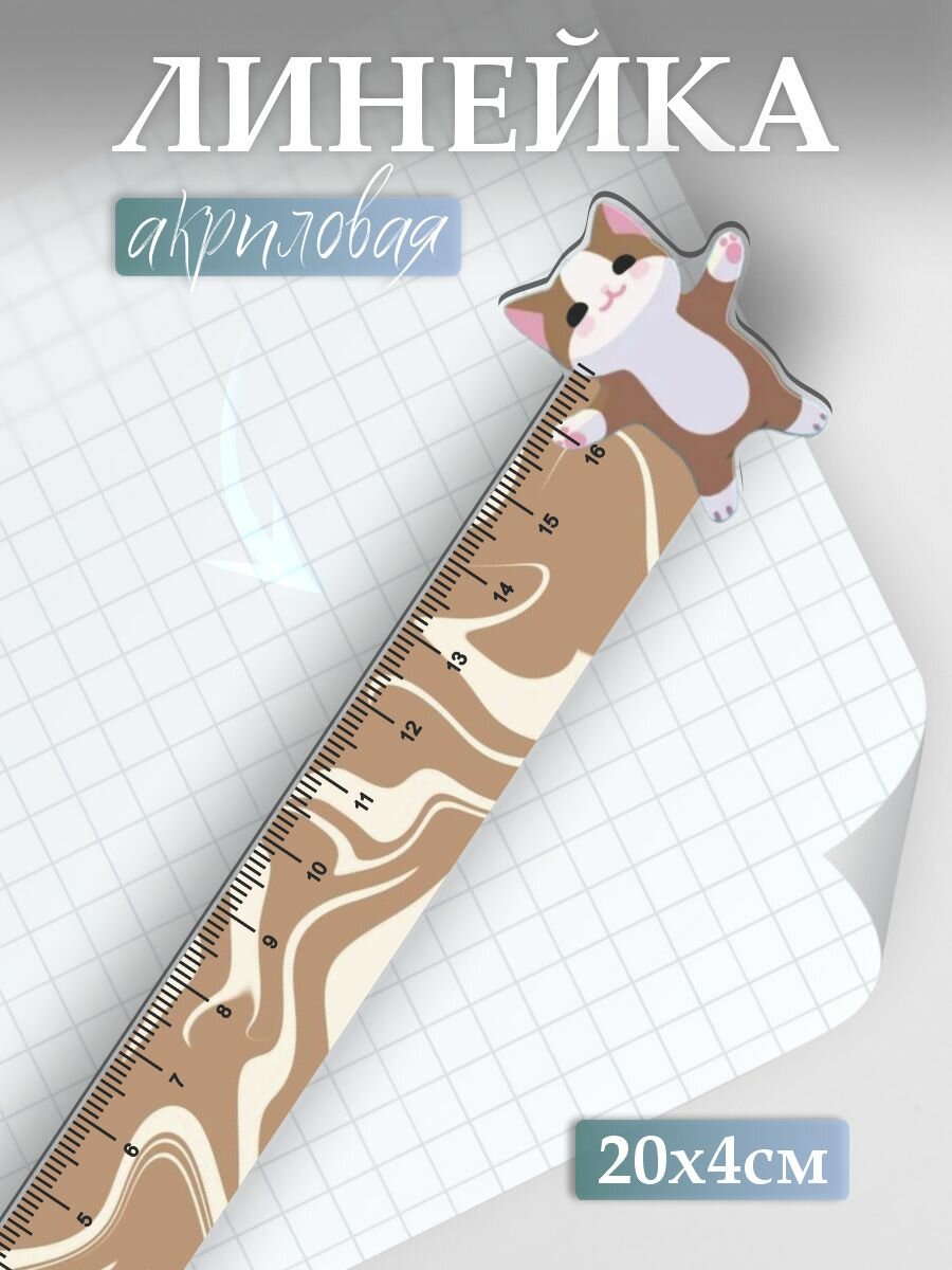 Линейка школьная Кот - мем