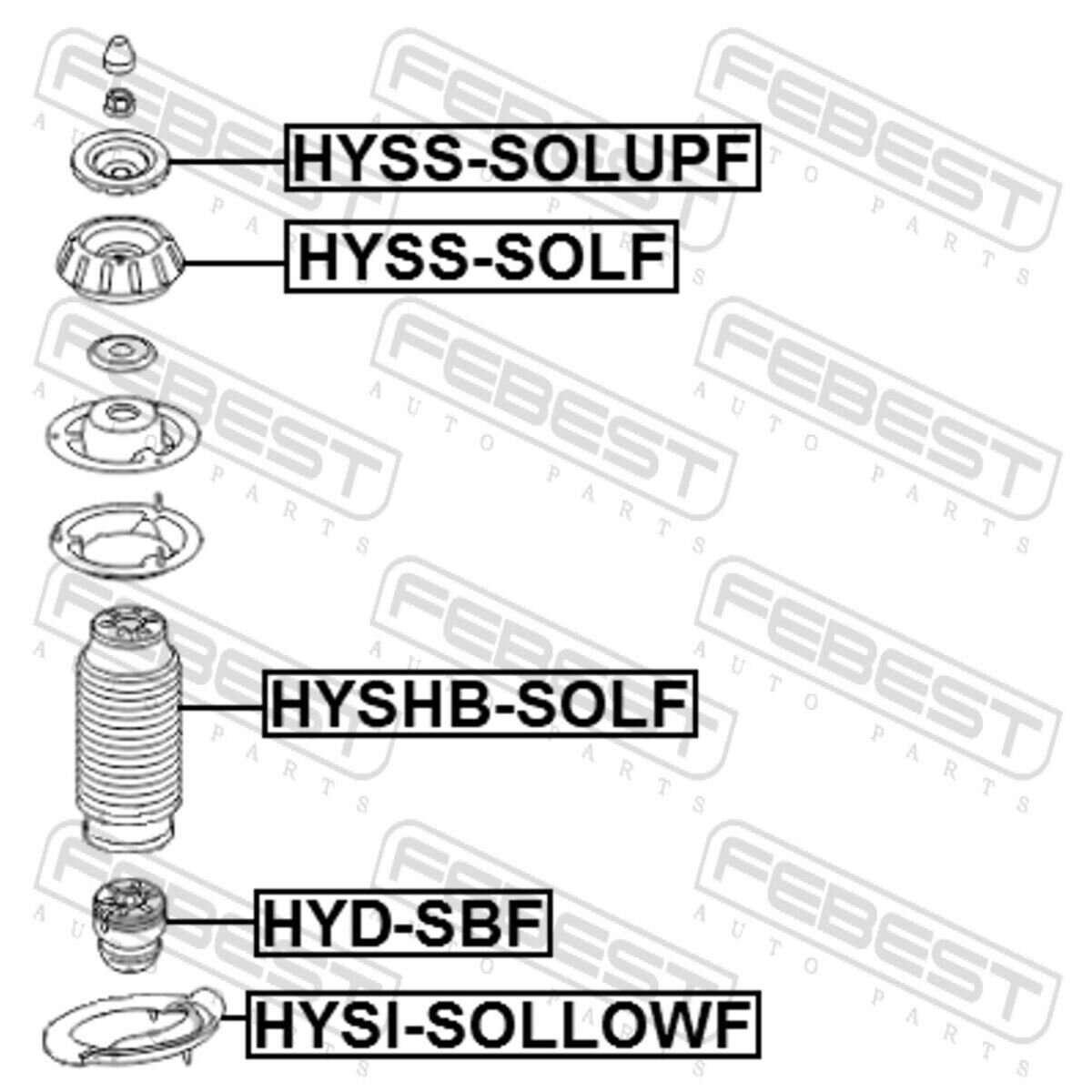 Опора Переднего Амортизатора(Febest Hyss-Solf)