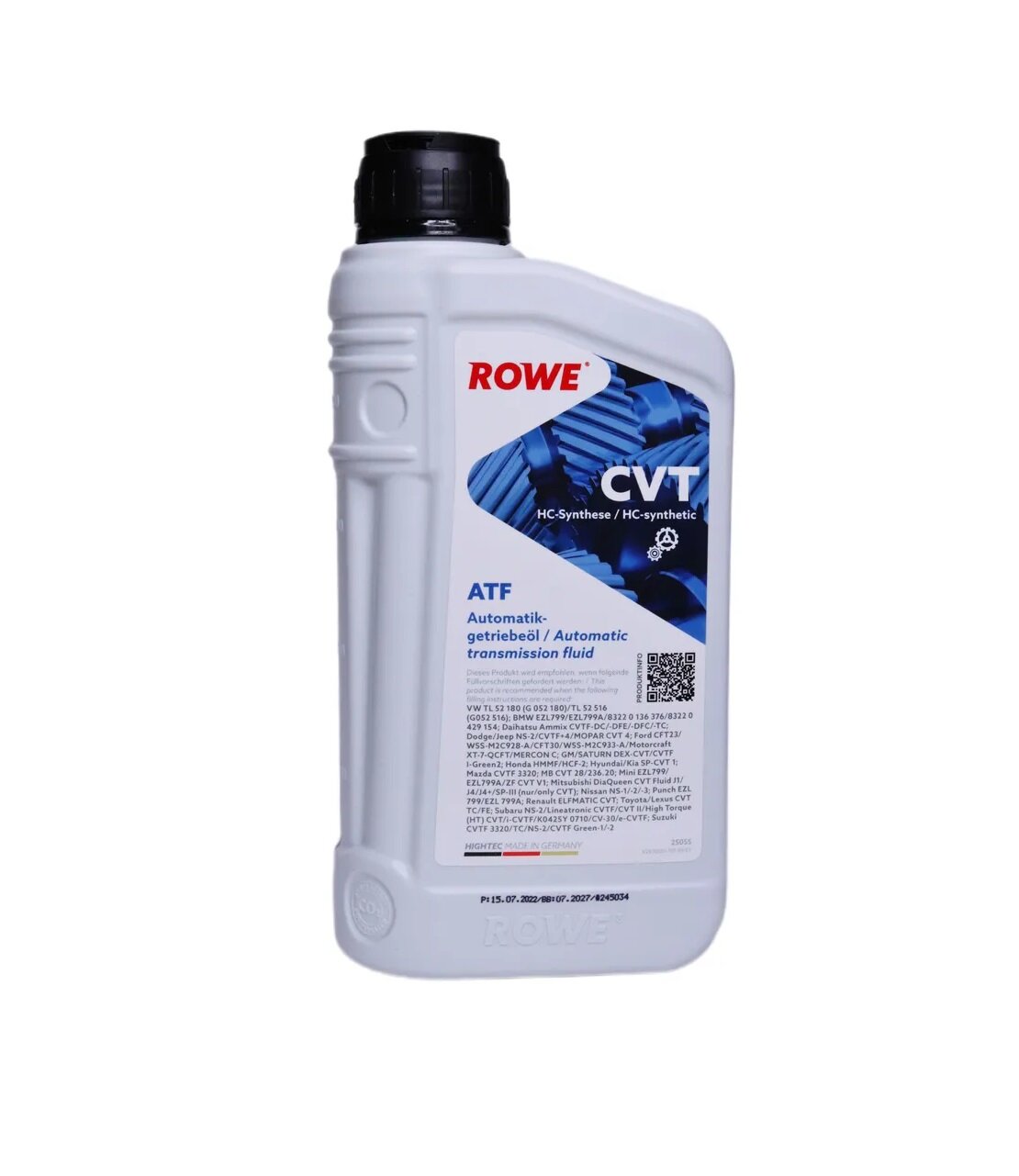 Масло трансмиссионное синтетическое ROWE HIGHTEC ATF CVT, 1 литр