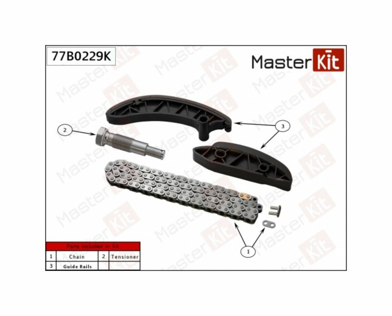 Комплект Цепи Грм Mercedes-Benz W246/W204/C207/W212/A207/X204/W221/W639/Sprinter 2143Cc Die(Masterkit 77B0229K)
