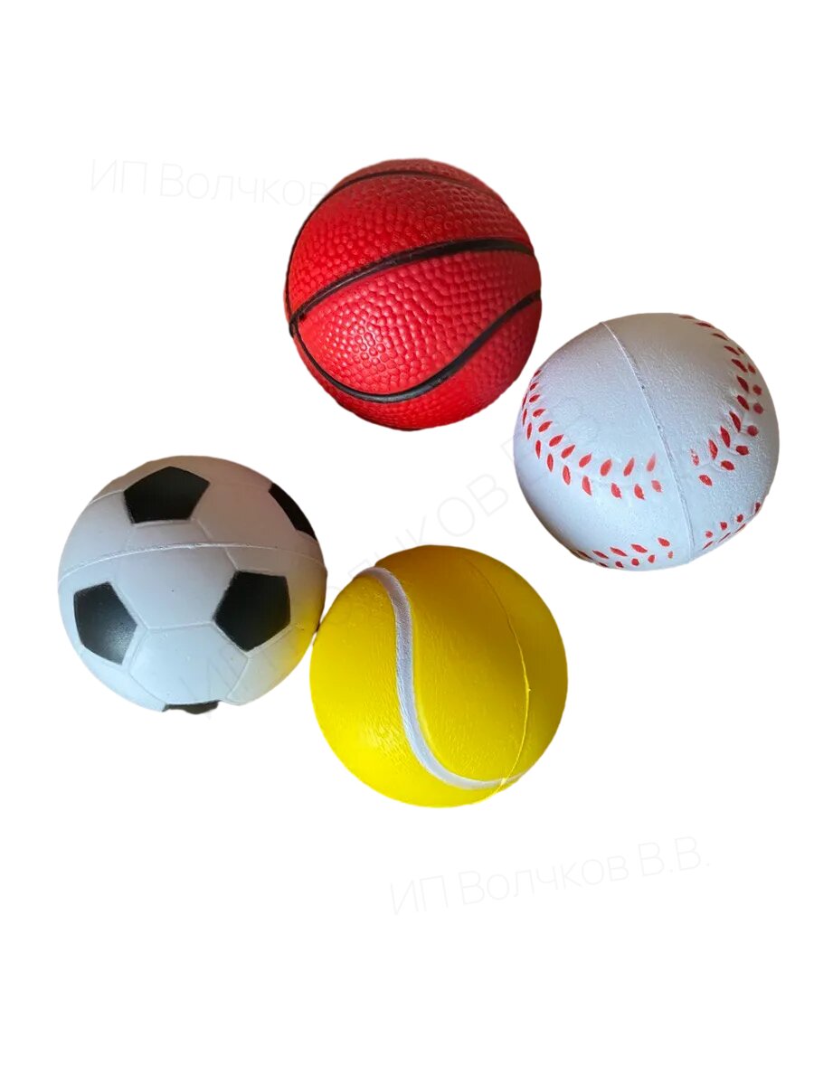 Мягкий мяч ПВХ Бейсбол, Теннис, Баскетбол или Футбол 1 шт.
