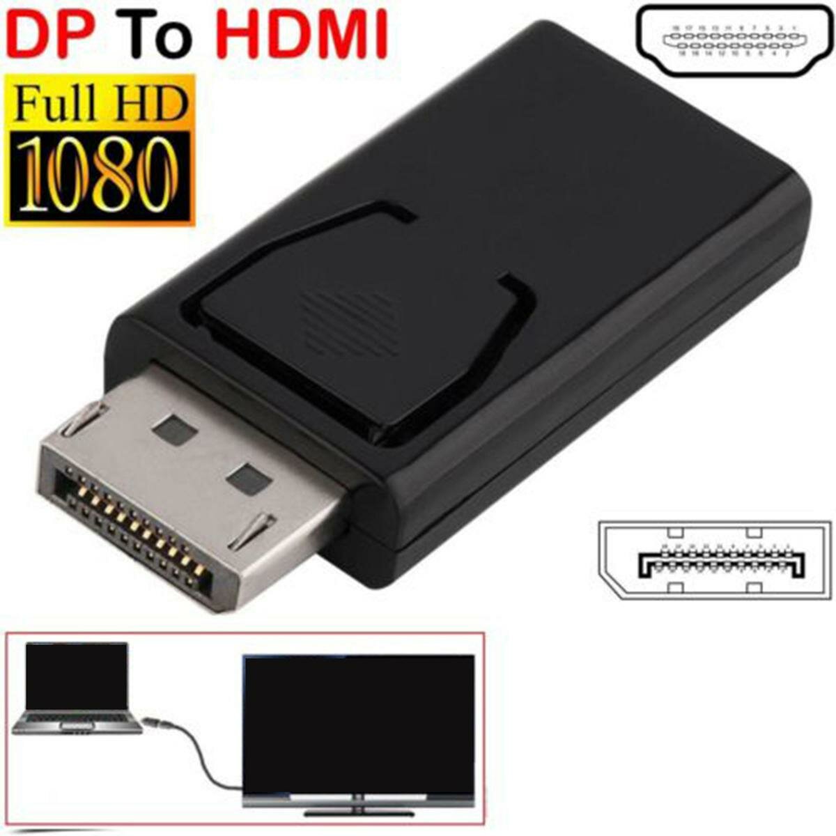 DP Male To HDMI Female плоский адаптер-коннектор-конвертер для HDTV ПК