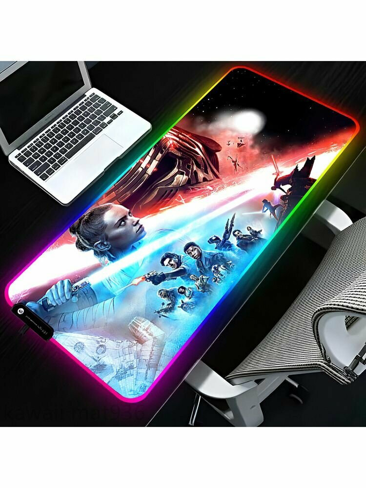 Star Wars RGB Коврик для клавиатуры и мыши из мультфильма Marvel "Звездные войны", размер 40x90xxl