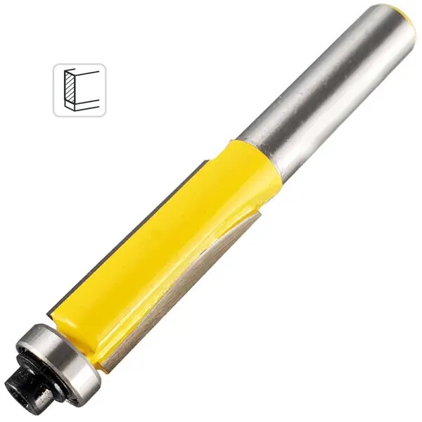 Фреза по дереву кромочная прямая 553329 9.5x25 мм нижний подшипник хвостовик 8 мм