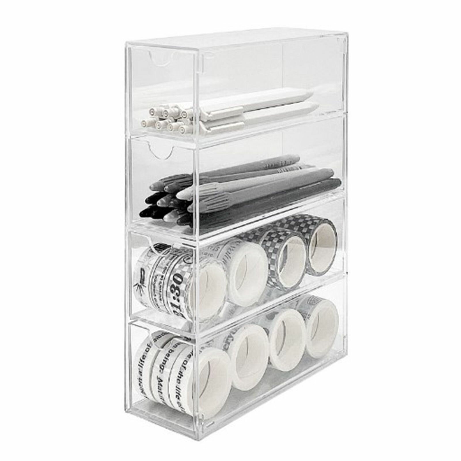 Прозрачный штабелируемый витринный шкаф для солнцезащитных очков, 4-слойный органайзер для хранения очков для офиса, спальни