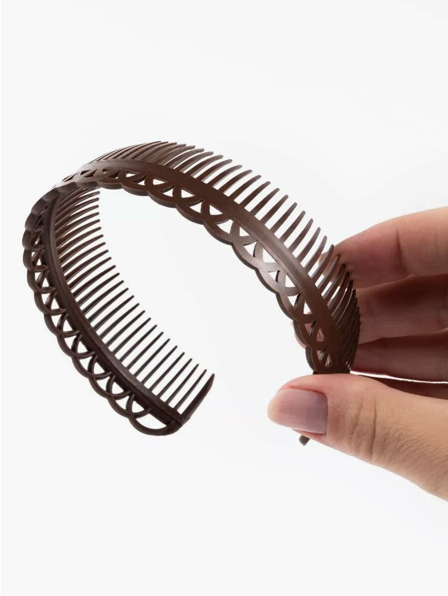 Ободок гребень для волос черный гибкий