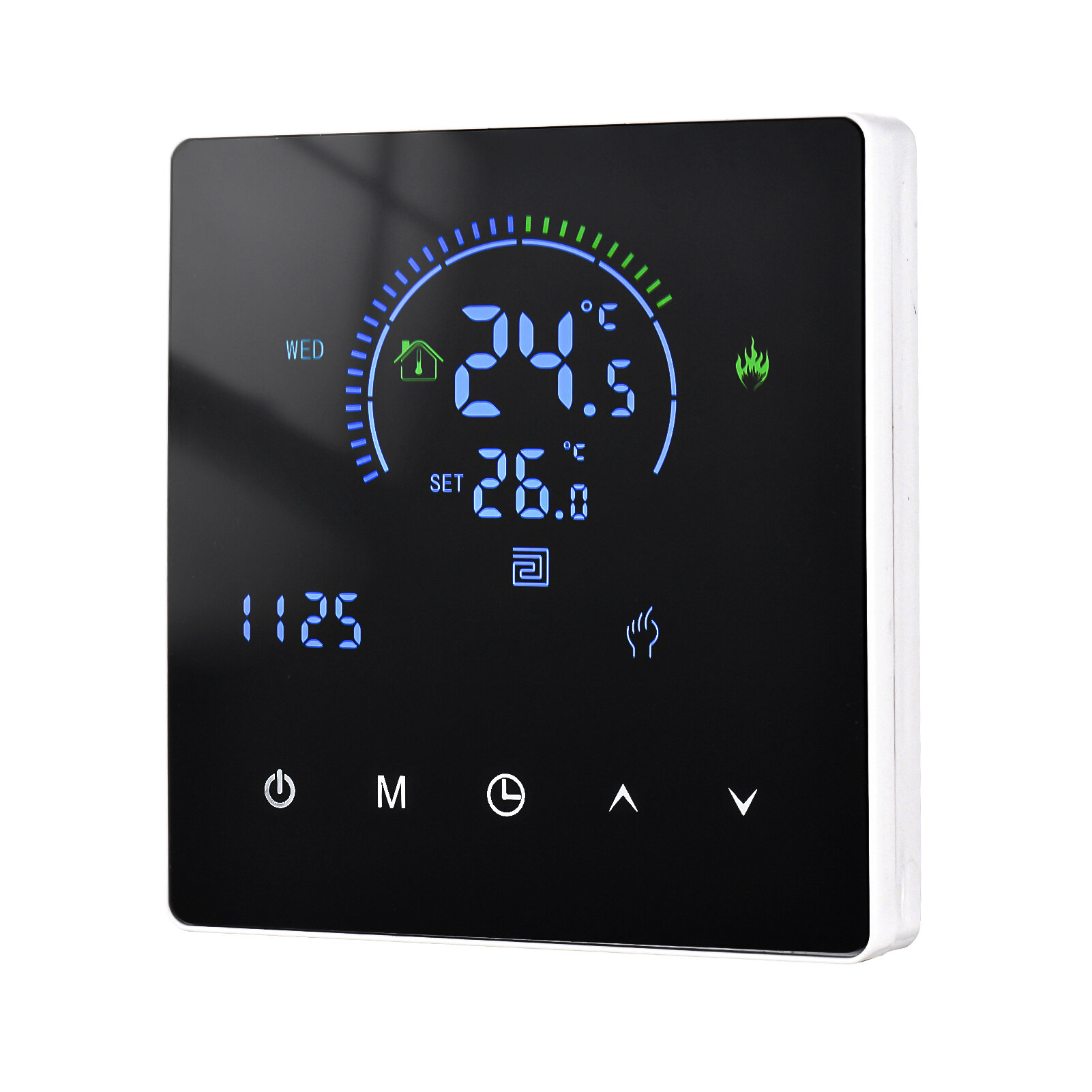 WiFi Smart Temperature Controller для электронагревательных устройств LCD Display Touch Button Programmable App Remote Control Underground Heating для дома офиса школы отеля, Тип: Для электроэнергии, Размер продукта: 8.7 x 8.9 x 3.8 см, Сенсор