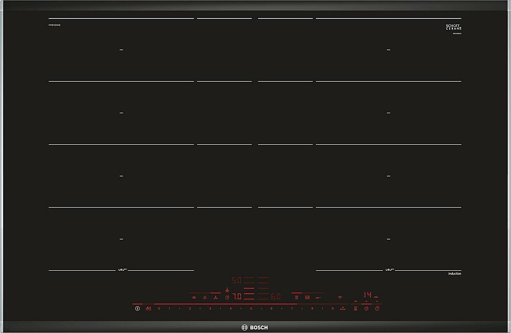 Варочная панель BOSCH PXY875DW4E, индукционная, сенсорное управление, 4 конфорки