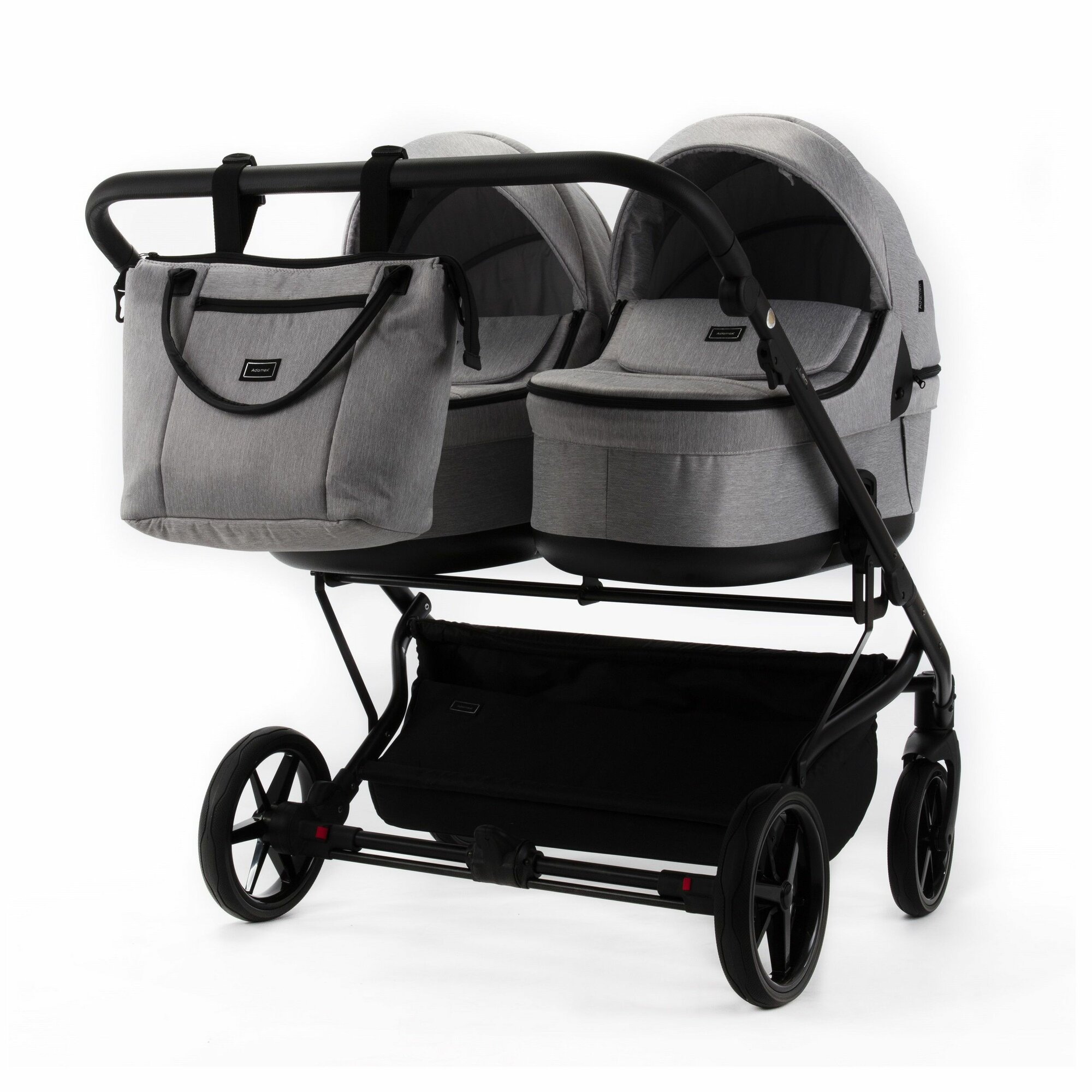 Коляска для двойни Adamex LEO DUO (2в1) DUO-TK1 - Светло-серый