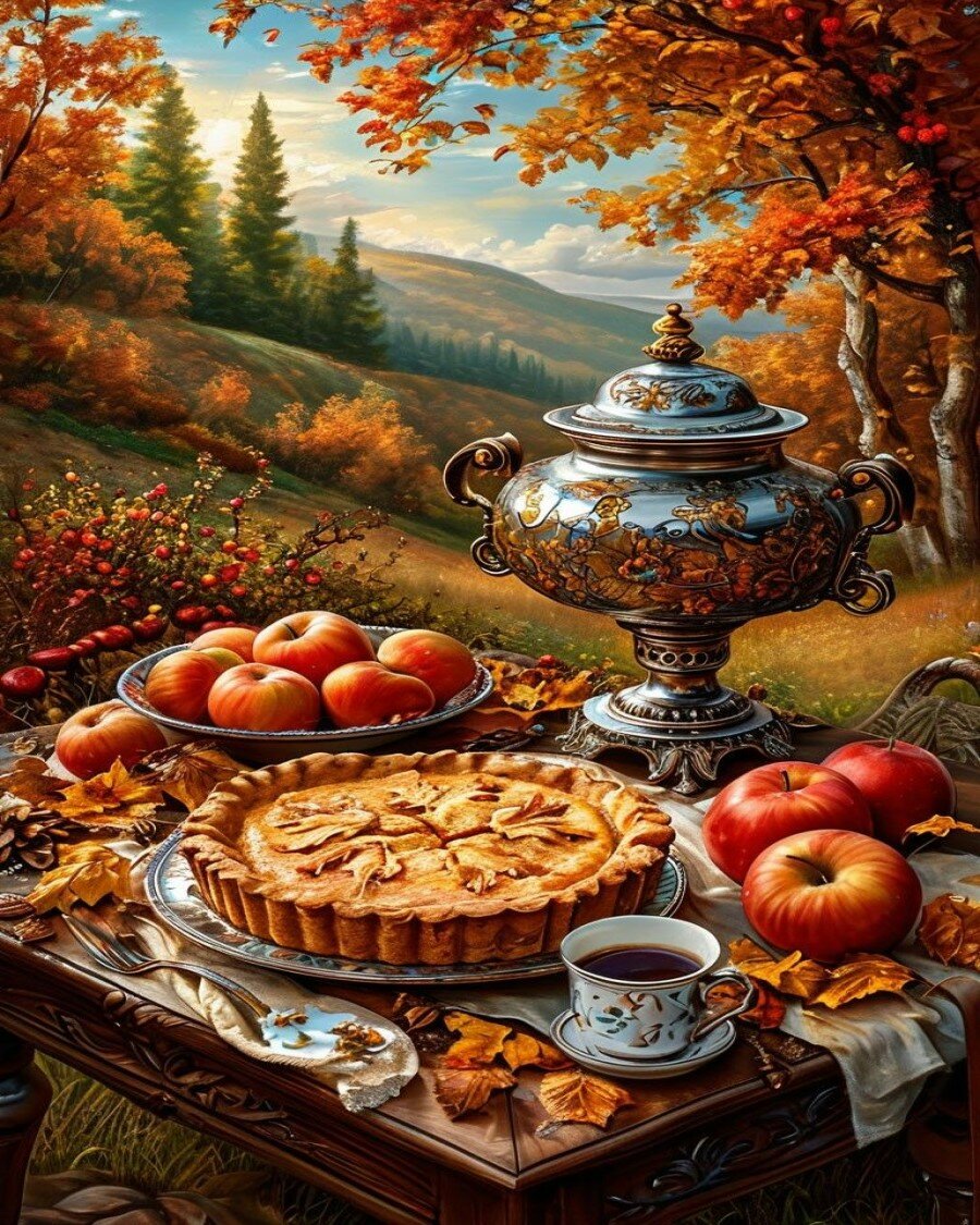 Алмазная мозаика на подрамнике 40x50 см. BoomBoomShop "Пикник осенью"