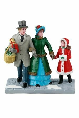 Фигурка 'Семейный шоппинг к Рождеству', полистоун, 8 см, LEMAX 42315-lemax