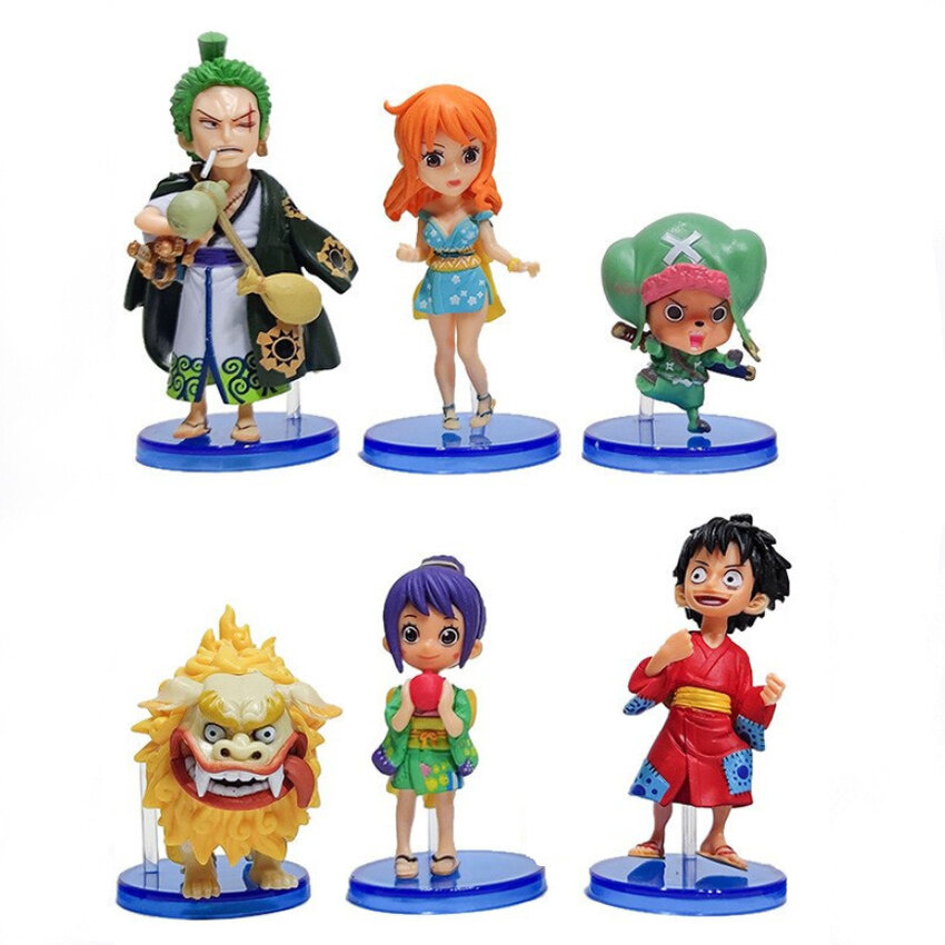 Набор фигурок Ван Пис Зоро, Луффи, Тони Чоппер / One Piece 6шт (5-10см)