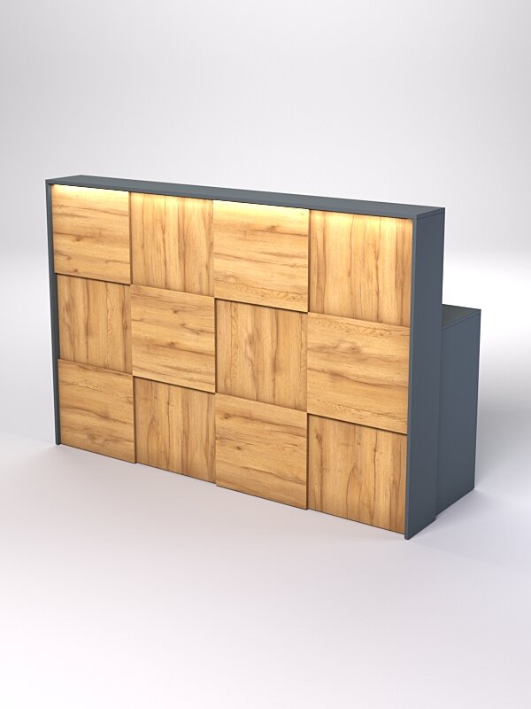 Стойка-Ресепшн №76-1800, Темно-серый и Дуб Золотистый. Производитель товара - компания Westcom.