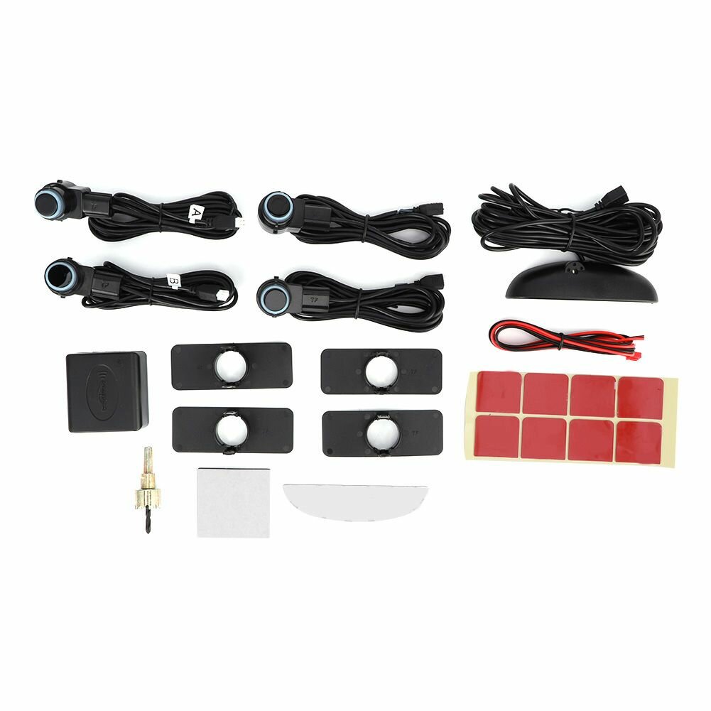 Комплект интеллектуального парковочного радара с 4 датчиками и светодиодным дисплеем. Система помощи при движении задним ходом для безопасной парковки.