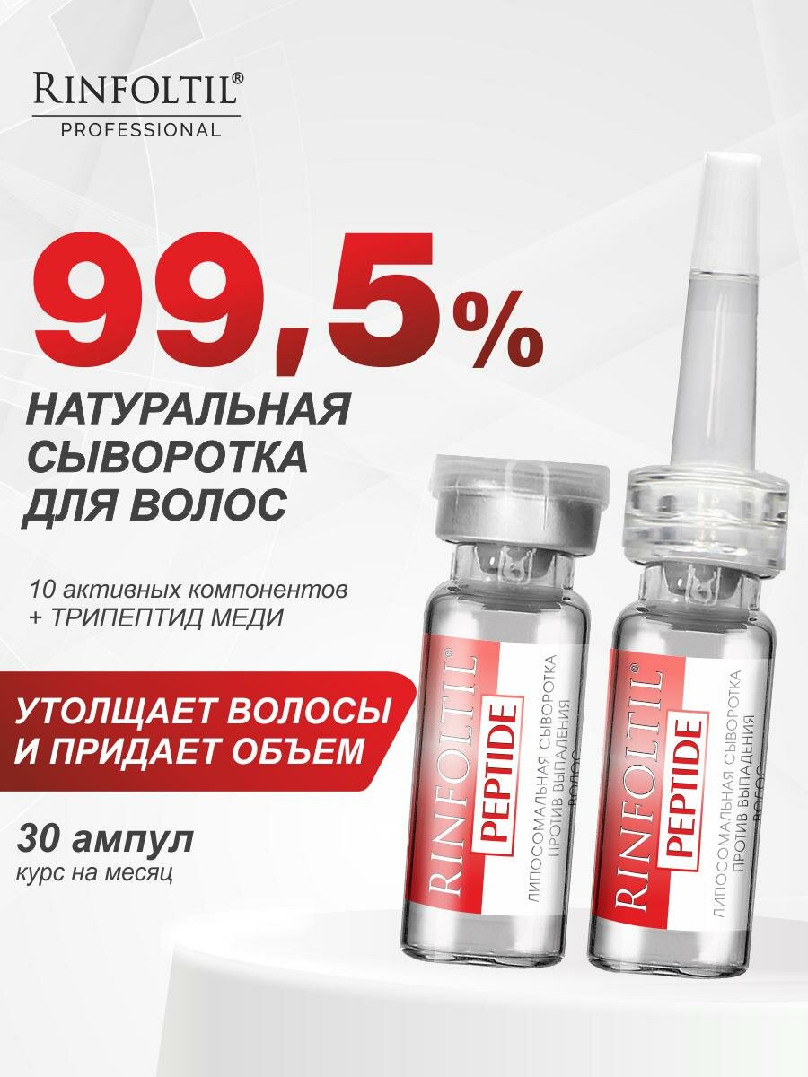 Ринфолтил пептид Липосомальная сыворотка против выпадения волос 30 фл. по 188 мг
