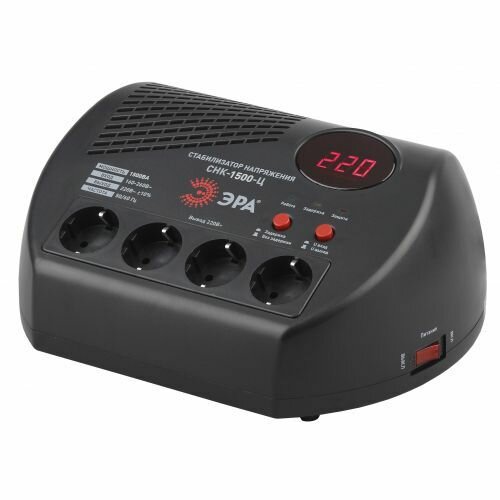 Стабилизатор напряжения ЭРА СНК-1500-Ц ц. д. 160-260В/220В, 1500ВА (4/48)