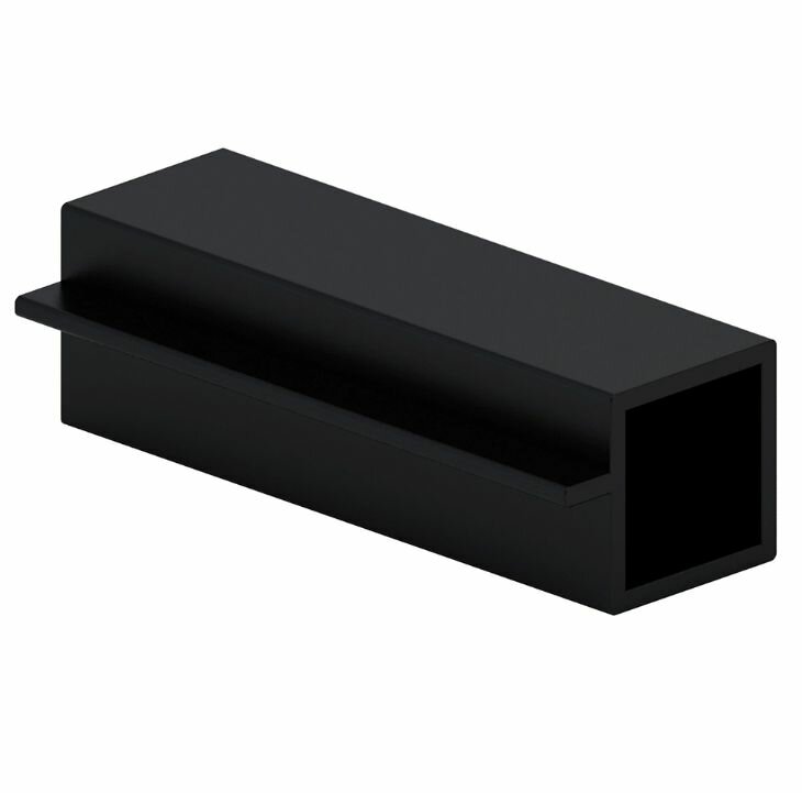 Профиль квадратного сечения под стекло 18х18х1000 мм черный муар