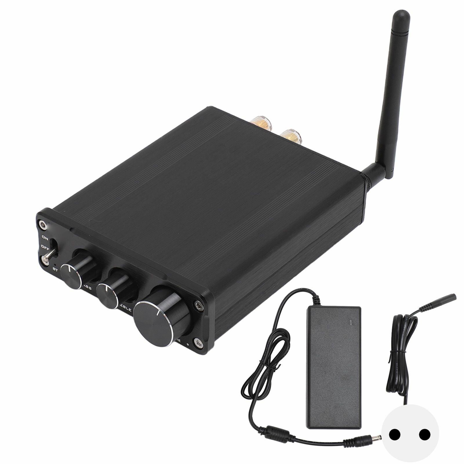 Стерео усилитель мощности Bluetooth, Hi-Fi, ручка регулировки, RCA