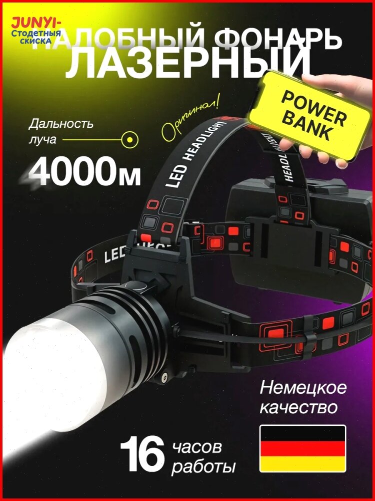 Мощный фонарь P50 LED в алюминиевом корпусе, перезаряжаемый, для outdoors и рыбалки