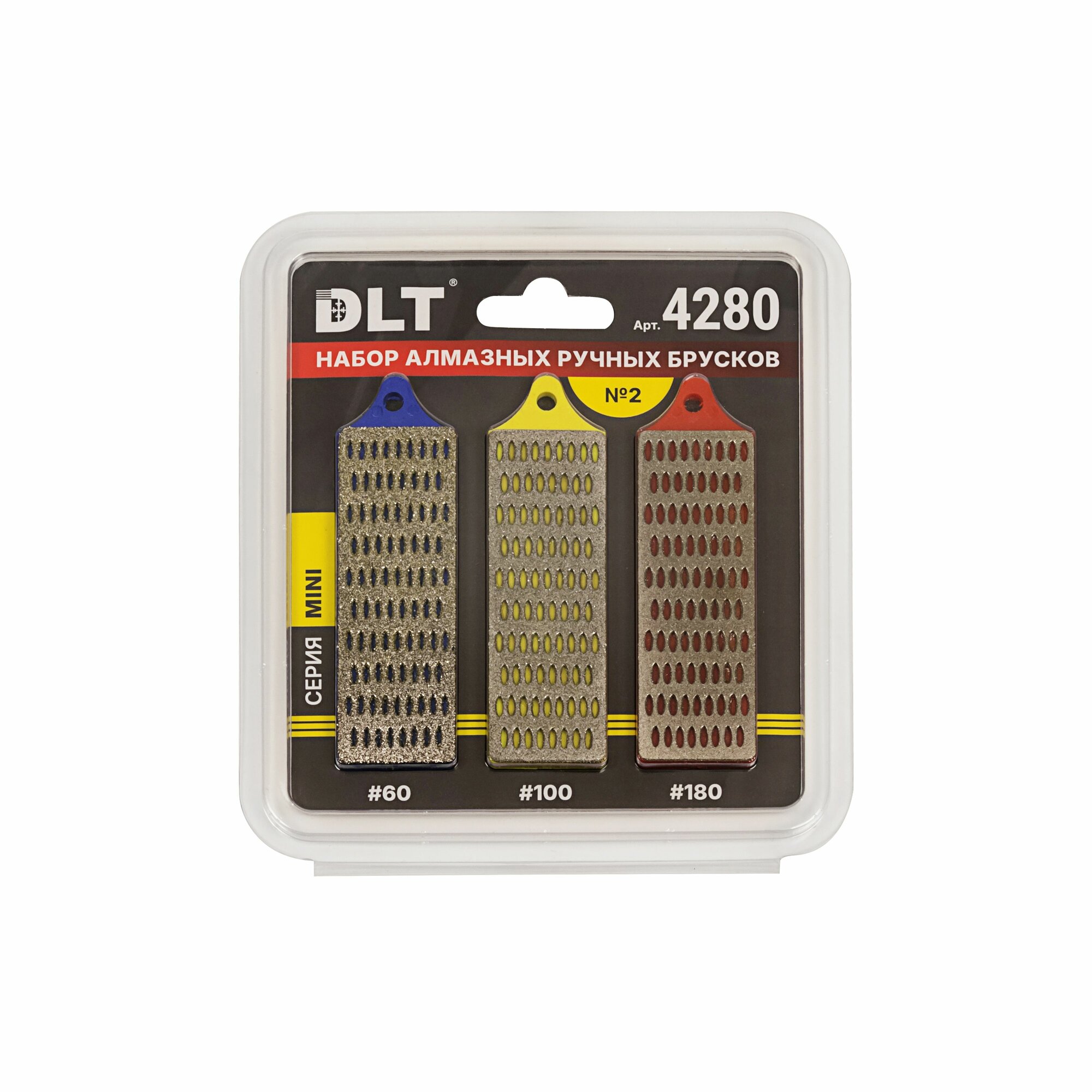 Набор алмазных ручных брусков DLT №2, серия Mini, #60, #100, #180, арт. 4280