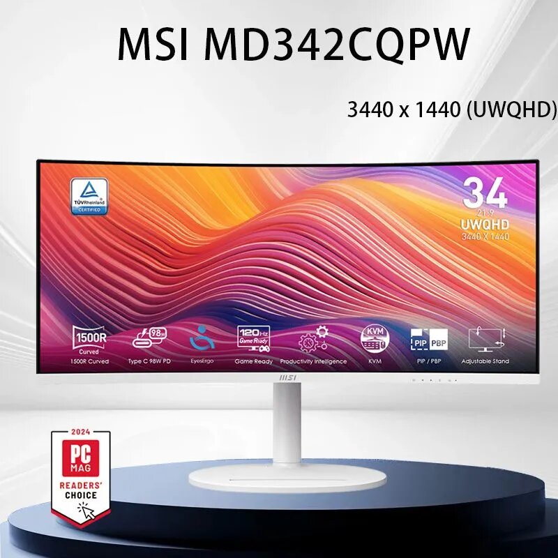 34" Монитор MD342CQPW, белый, прозрачный