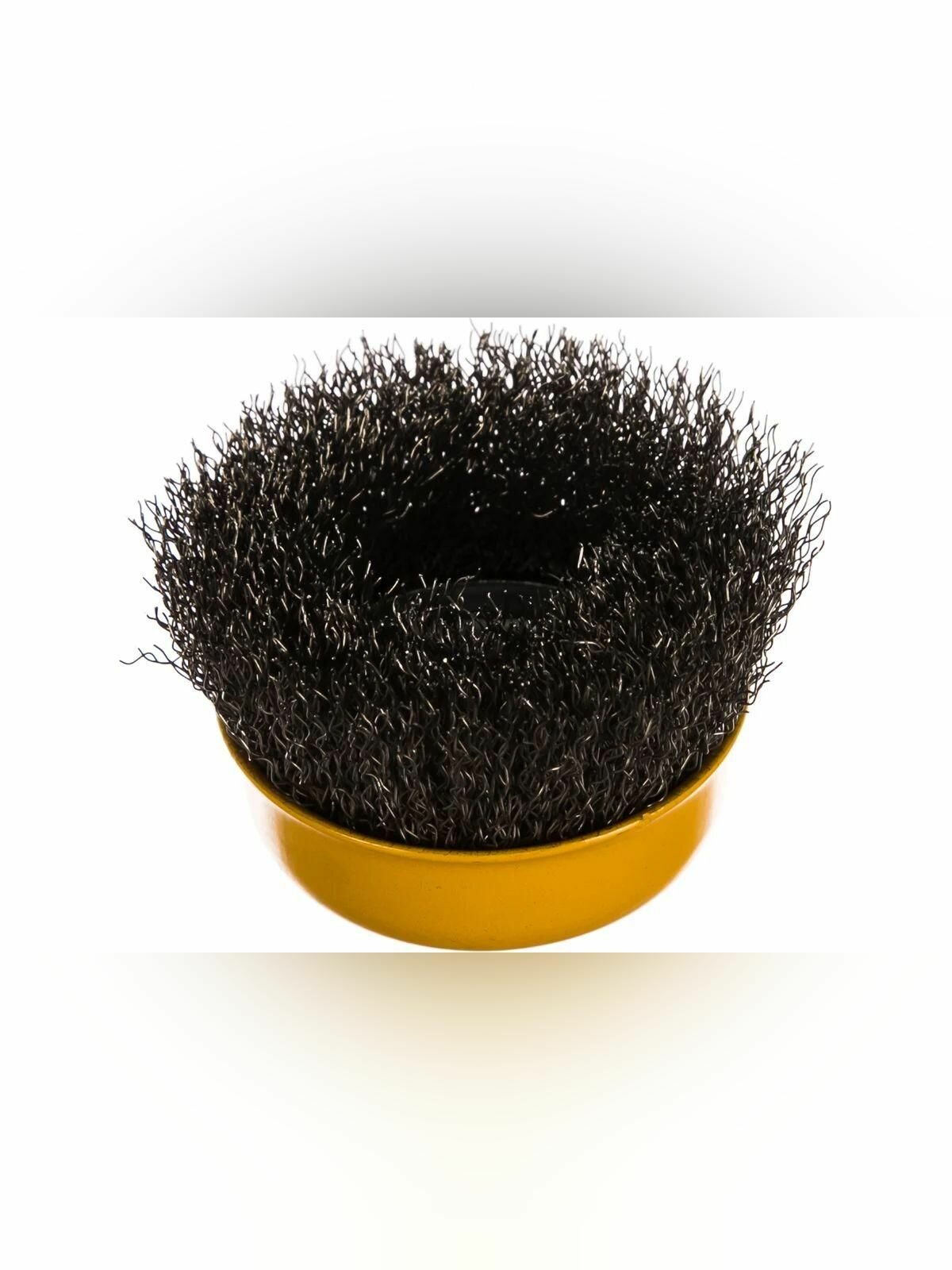 Щетка для УШМ, 75 мм, "Чашка", витая нержавеющая проволока 0.3 мм, М14 Denzel 746043