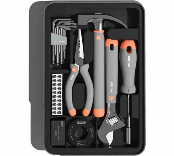 Набор ручного инструмента DELI Home Series Gray H1001-ADE 41 предмет, модульная система, soft touch 134487