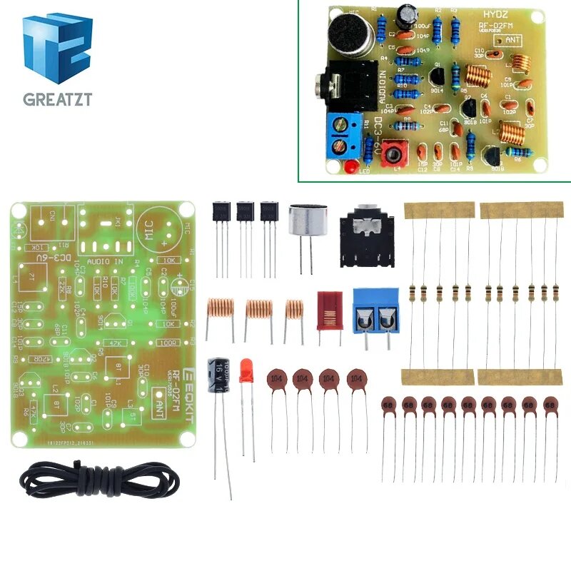 88-108 МГц FM-частотная модуляция беспроводной микрофонный модуль DIY комплекты детали платы передатчика DC 3-6 В модуль FM-передатчика