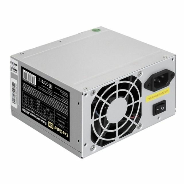 Блок питания EXEGATE AB650 (EX292143RUS) серебристый - 650Вт, ATX 24-пин, 4 pin + 4 pin CPU, 3 SATA, 1 x 6+2 pin PCI-E