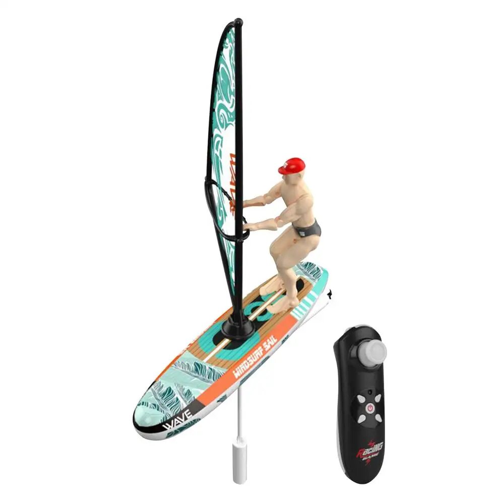 Радиоуправляемая лодка 2,4 ГГц, парусные лодки с дистанционным управлением, качели, кукла, доска для серфинга, водонепроницаемый бассейн, парусная игра со светодиодной подсветкой, пляжные игрушки для детей, Green