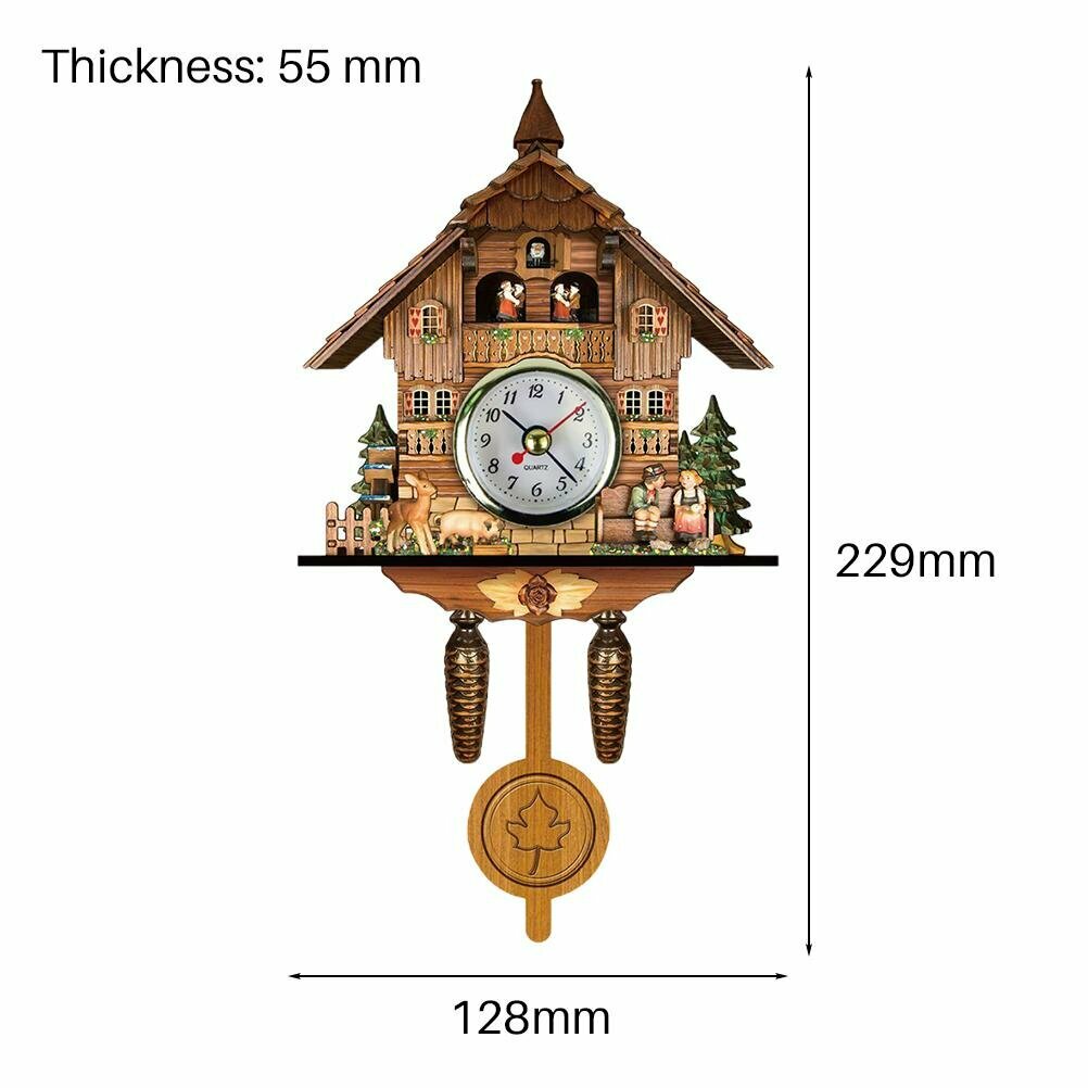 Часы с кукушкой, старинные деревянные настенные часы с кукушкой, скворечник, домашний декор, подвесные часы с кукушкой, автоматический качающийся колокольчик, маятник, домашний декор