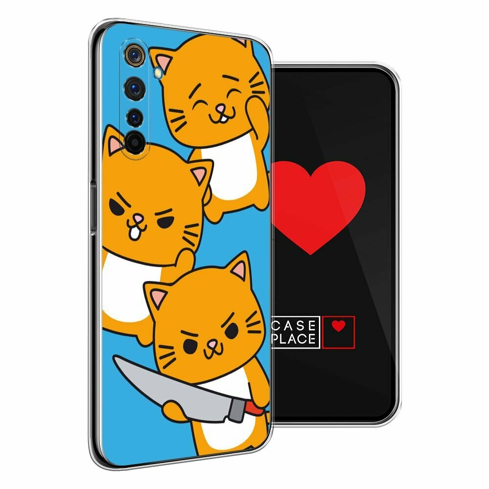 Чехол на Realme 6 Pro / Реалми 6 Про с принтом "Опасные котики" — фото 1