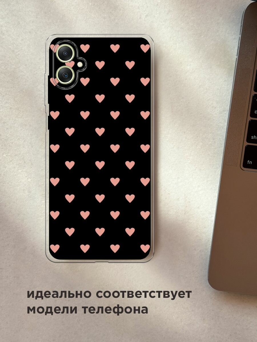 Чехол на Samsung Galaxy A06 / Самсунг Галакси А06 с принтом "Розовые сердечки" — фото 1