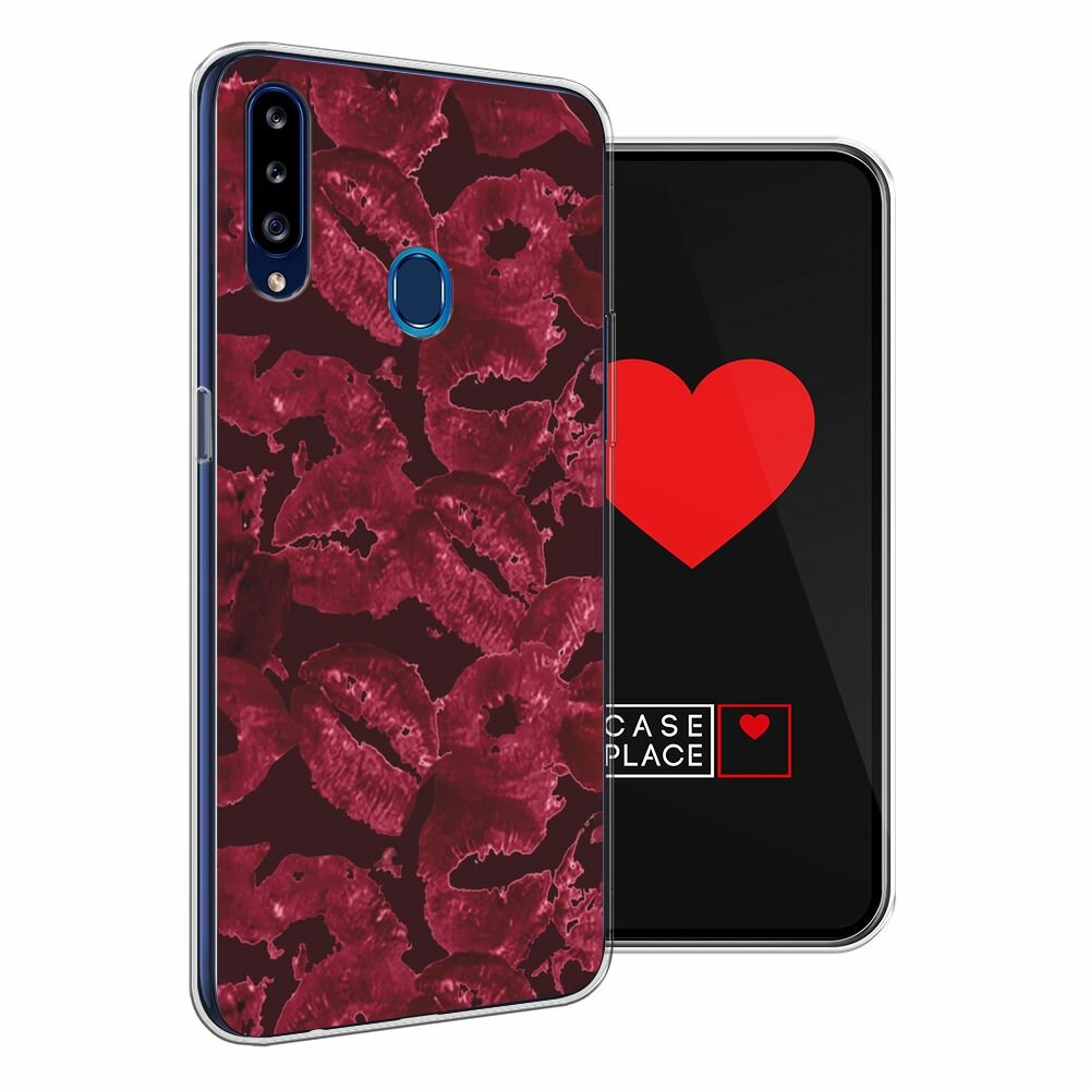 Чехол на Samsung Galaxy A20s / Самсунг Галакси A20s с принтом Помада паттерн 1 — фото 1