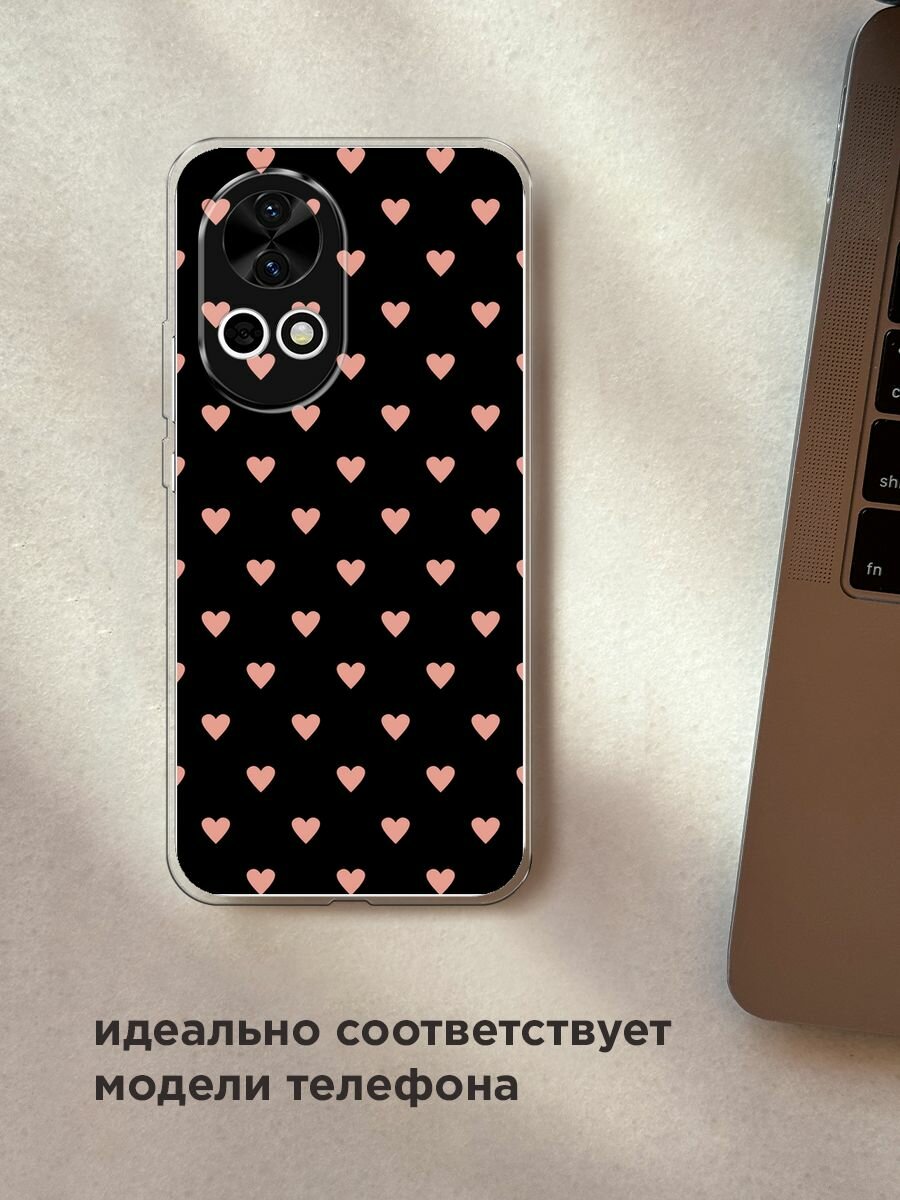 Чехол на Huawei Nova 12/Nova13 / Хуавей Нова 12/Нова 13 с принтом "Розовые сердечки" — фото 1