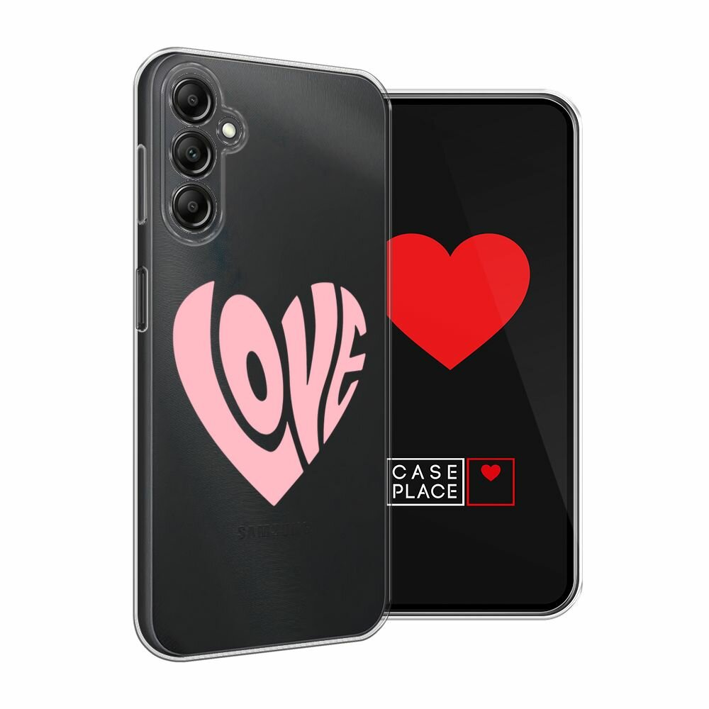 Чехол на Samsung Galaxy A15 / Самсунг А15 с принтом "Love heart 3 - 14 февраля", прозрачный — фото 1
