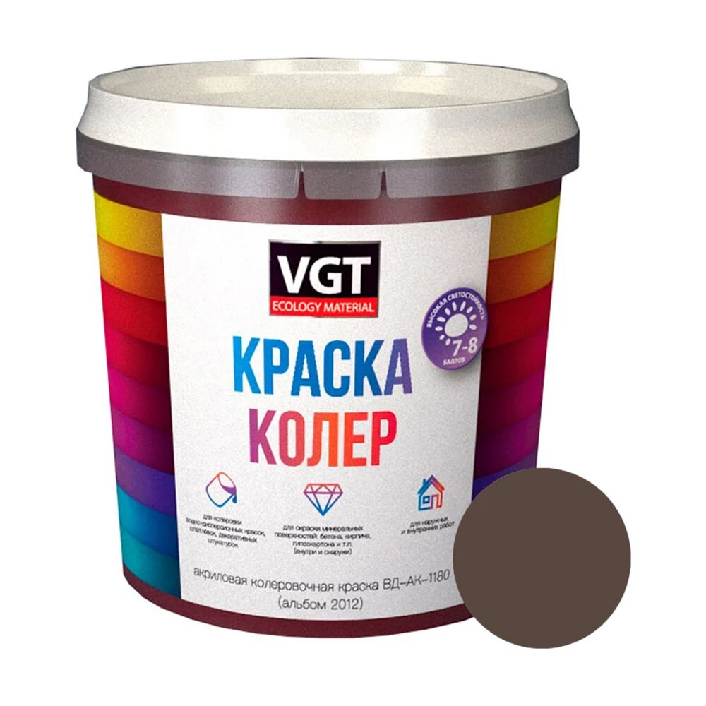 VGT Краска колеровочная табачно-зелёная 0.25 кг 11609126