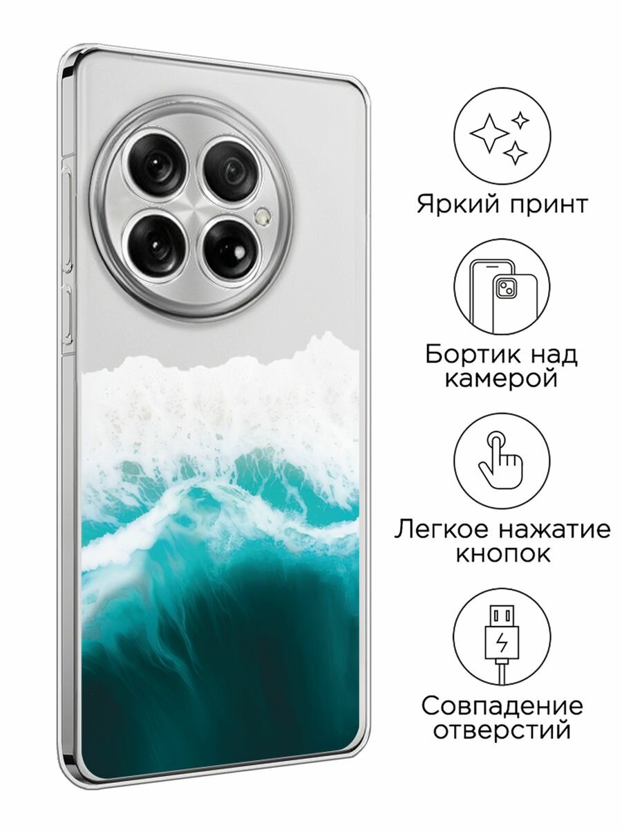 Чехол на OnePlus 13 / Ван Плас 13 с принтом "Большая волна", прозрачный — фото 1